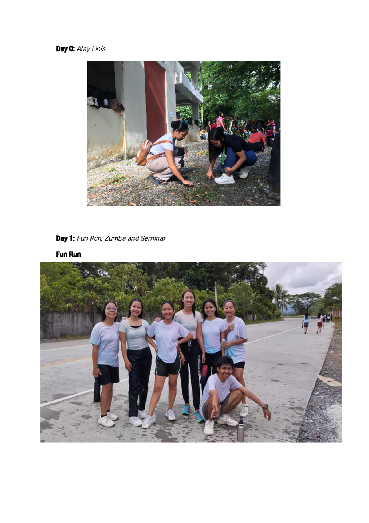 Calligraphy lecture - BSEd -English - Day 0:Alay-Linis Day 1:Fun Run ...