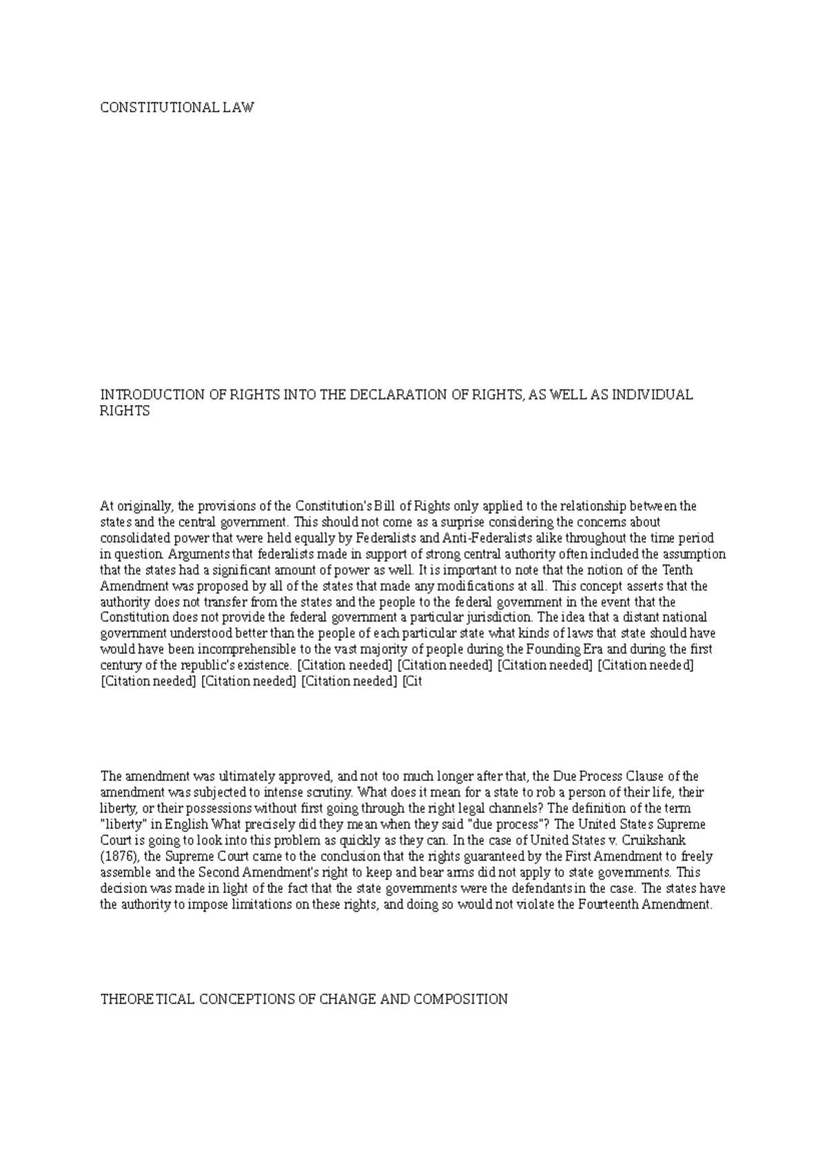 Con Law - doctrine of incorporation - CONSTITUTIONAL LAW INTRODUCTION ...