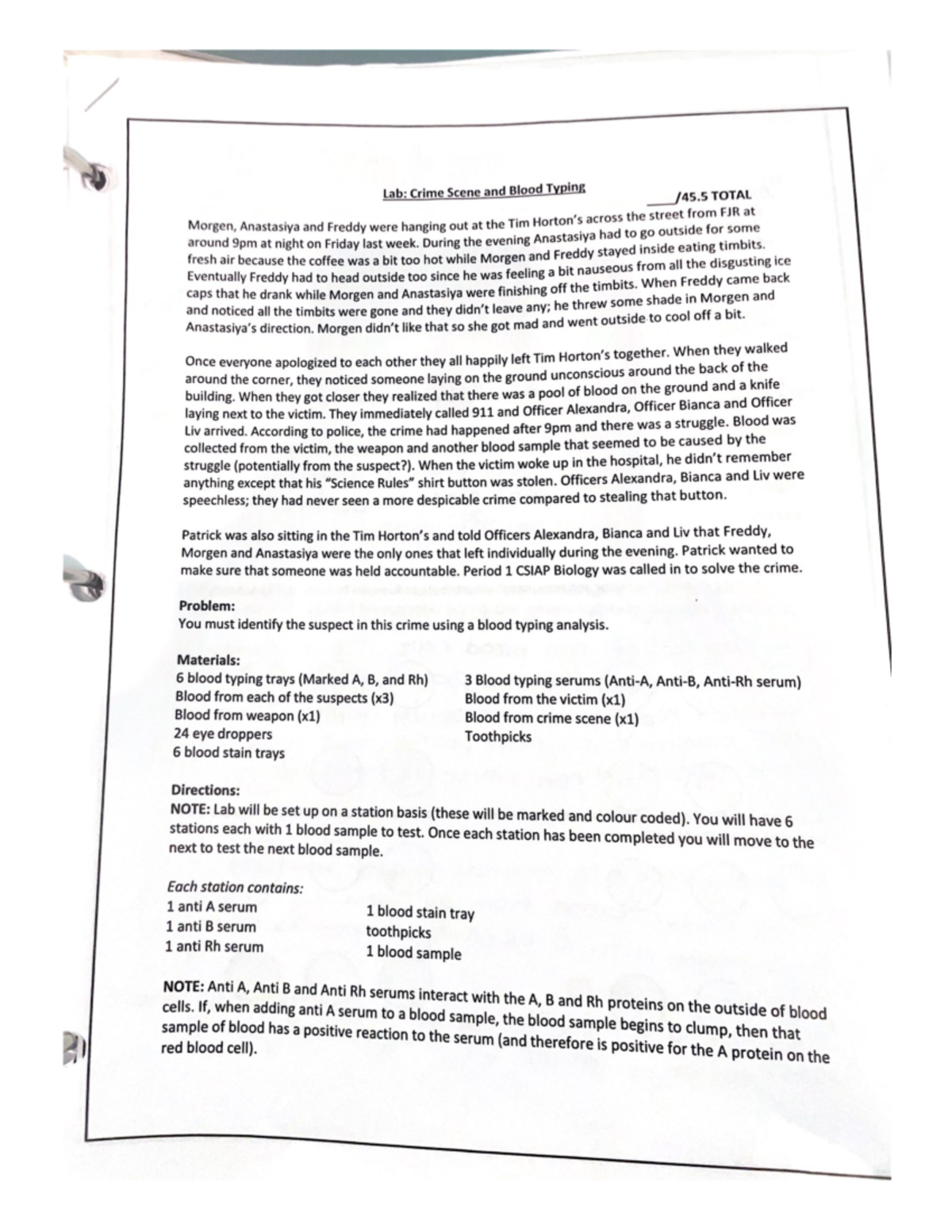 Genetics Lab- blood typing - Studocu