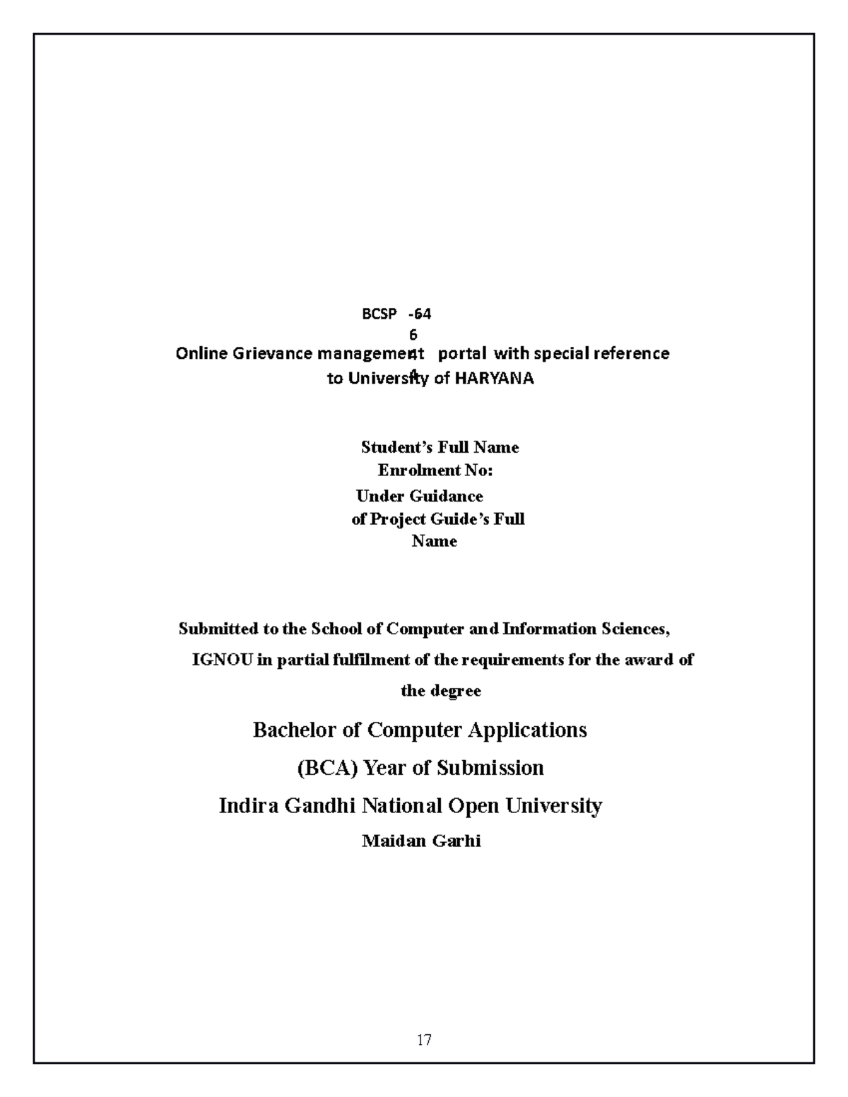 Online-Grievance-management-portal-system-Synopsis 0 - BCSP - 6 4 4 64 ...