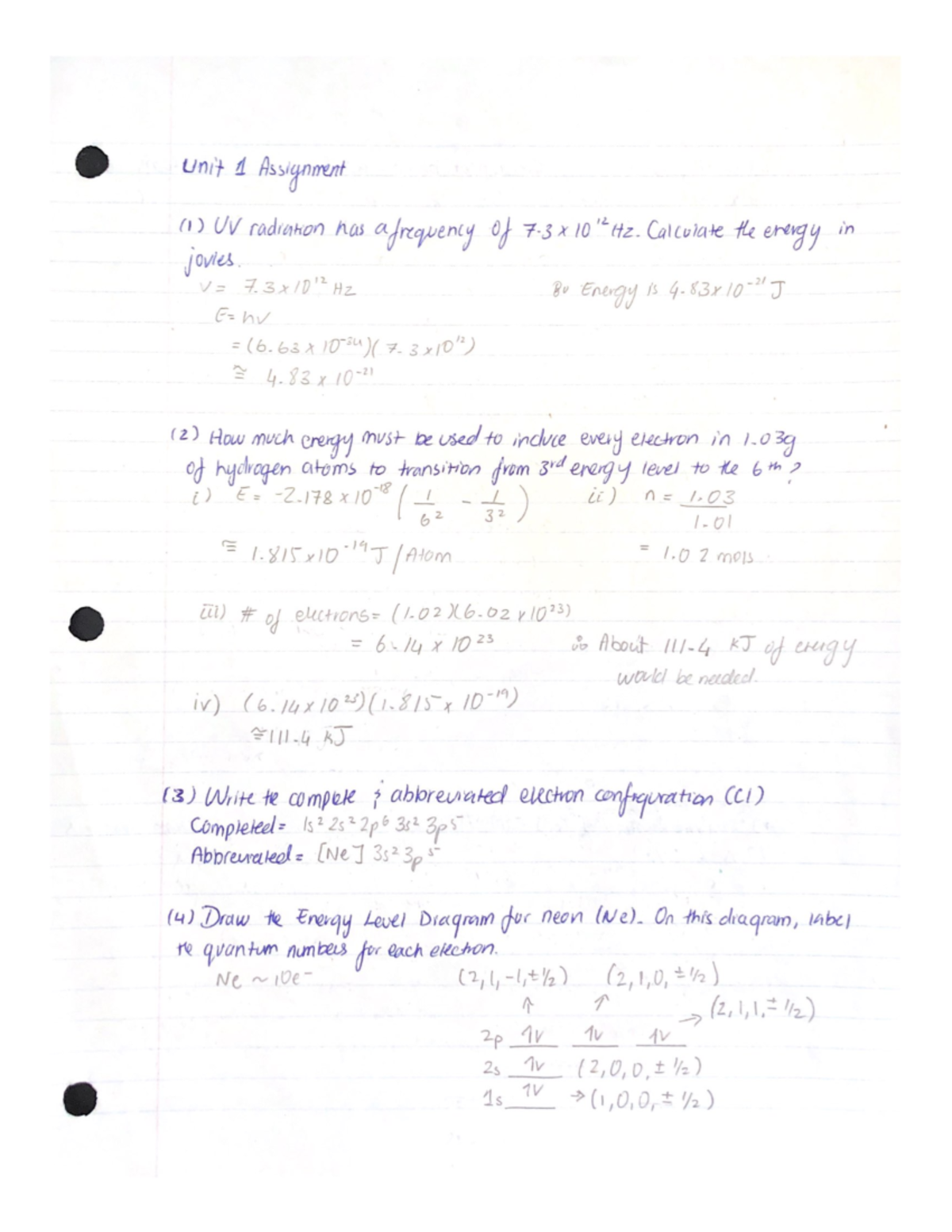 Unit 1 Assignment - CHE 112 - Studocu