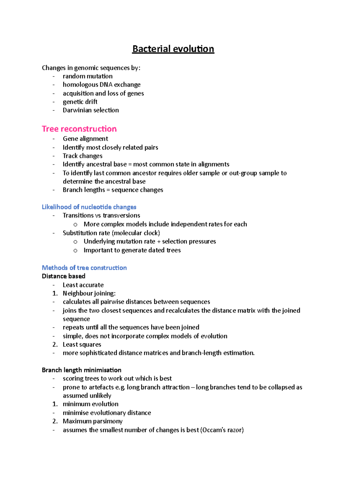 Bacterial evolution - Bacterial evolution Changes in genomic sequences ...