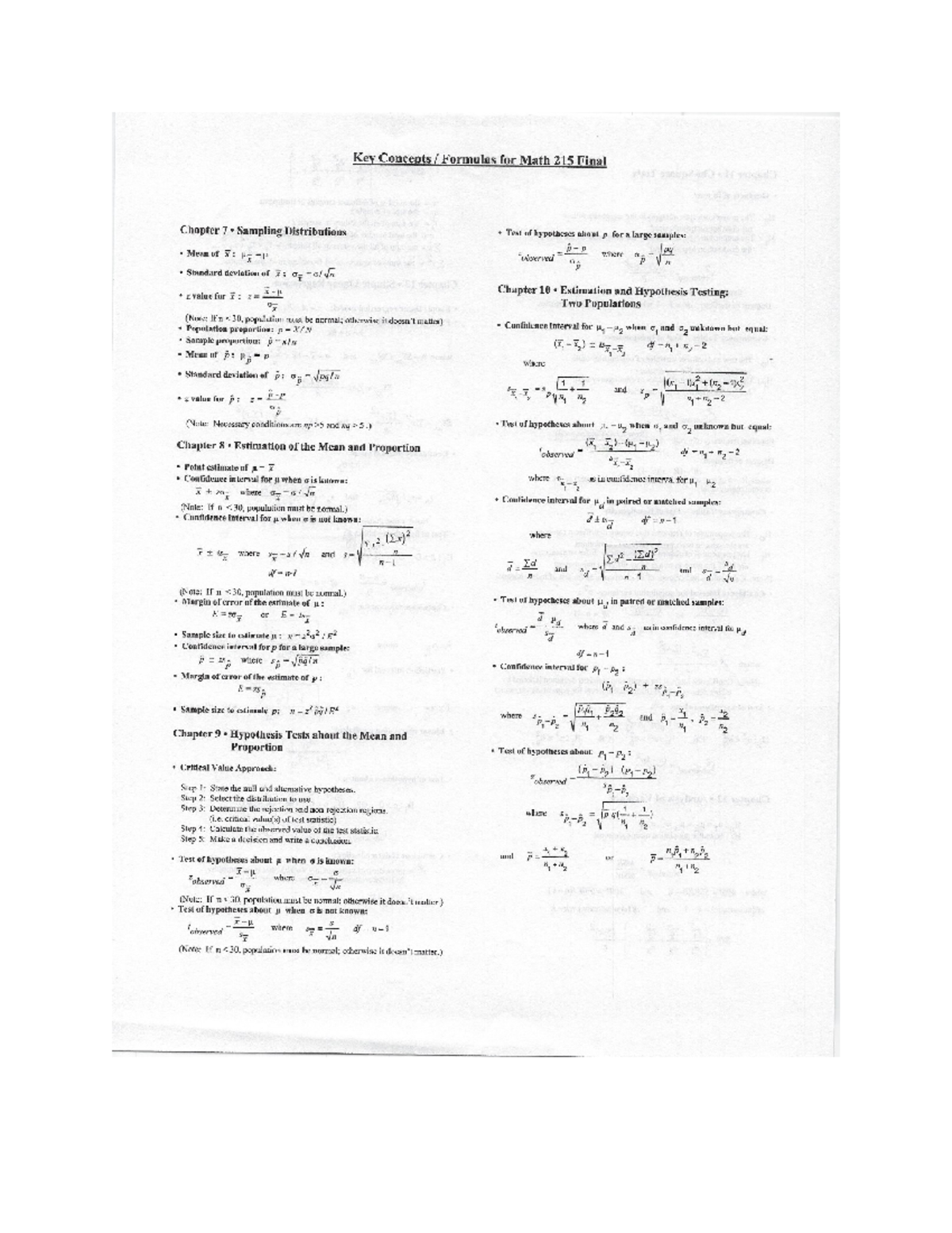 Stats 215 Final - Math 215 - Studocu