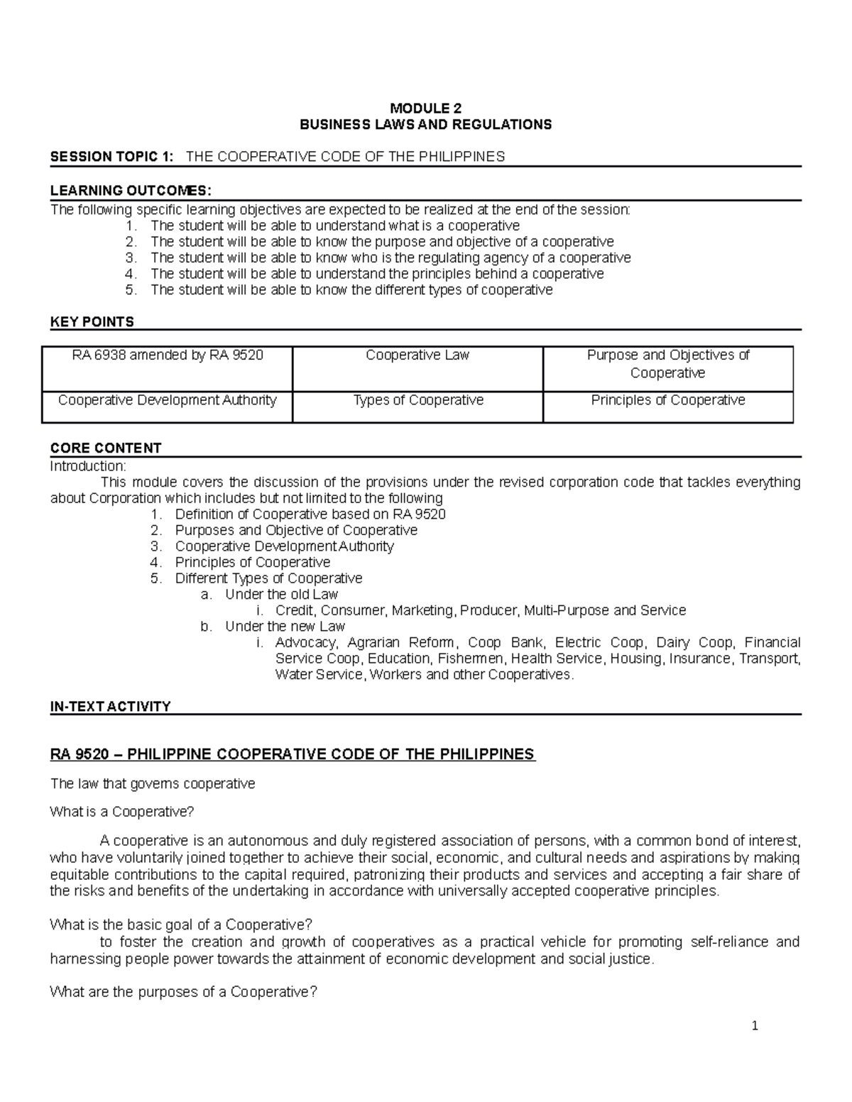 BLWN05B-FM2 - Business law module -cooprative - BUSINESS LAWS AND ...