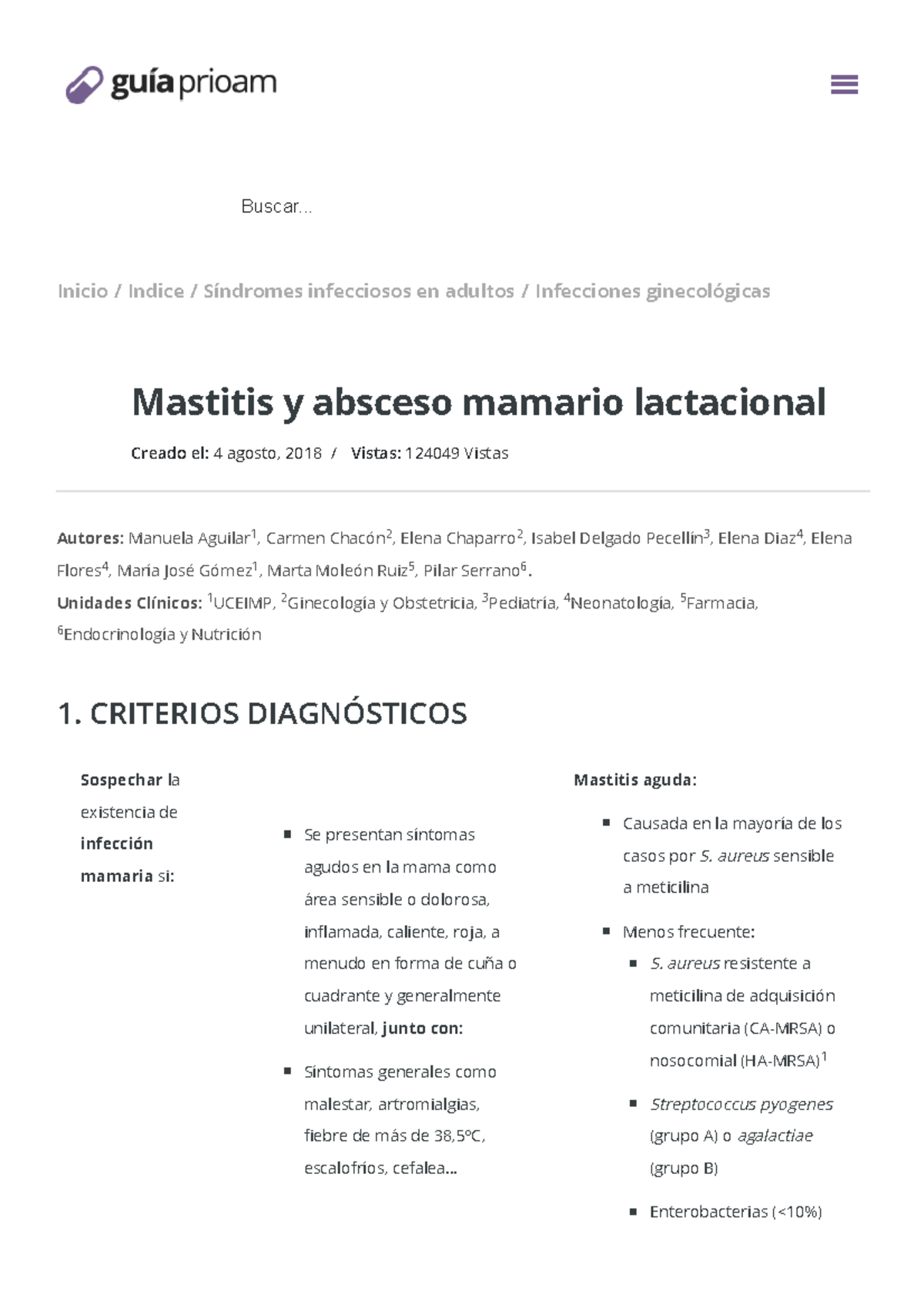 Mastitis y absceso mamario lactacional – Guía Prioam - Creado el: 4 ...