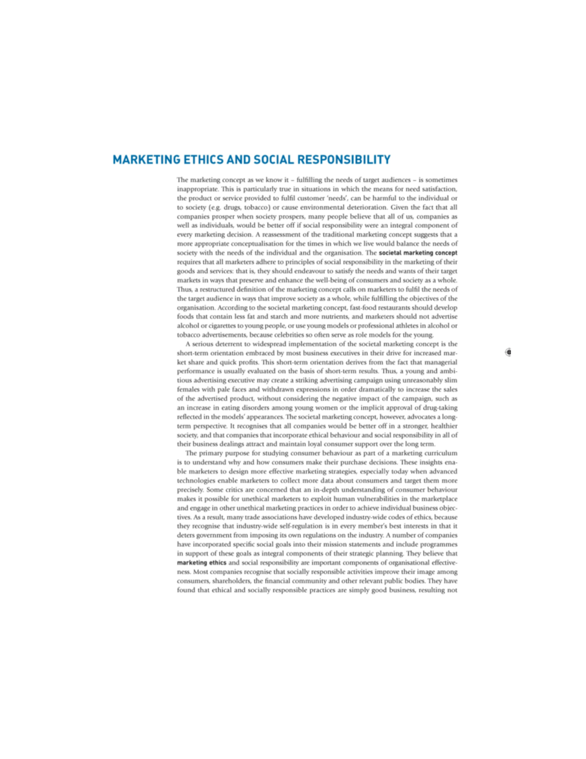 Marketing Ethics AND Social Responsibility - Consumer Behavior - Studocu