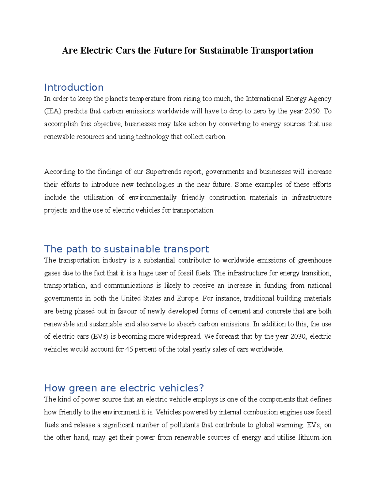 Are Electric Cars the Future for Sustainable Transportation - Are ...