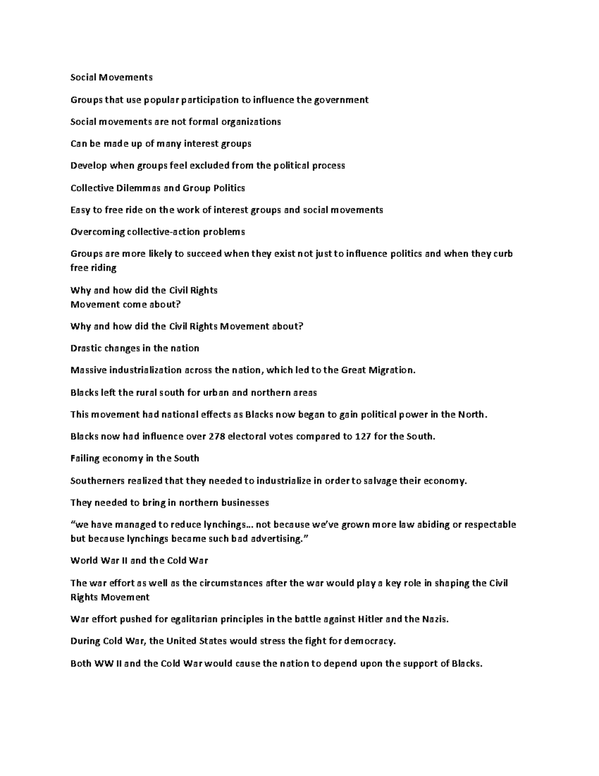 American Government lecture notes, course Gov 310 - Quiz 4 Notes ...