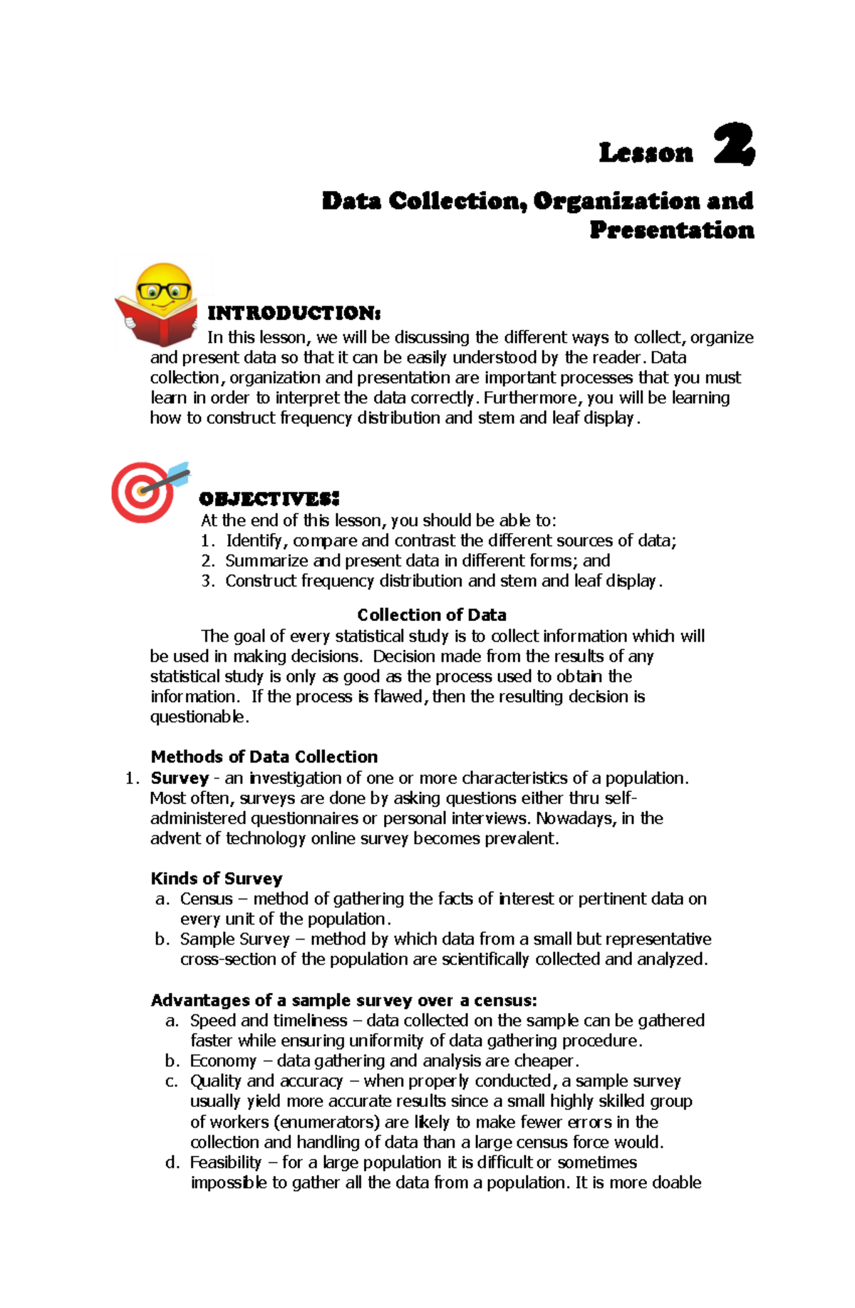 Lesson-2 Data-Collection-Organization-and-Presentation - INTRODUCTION ...