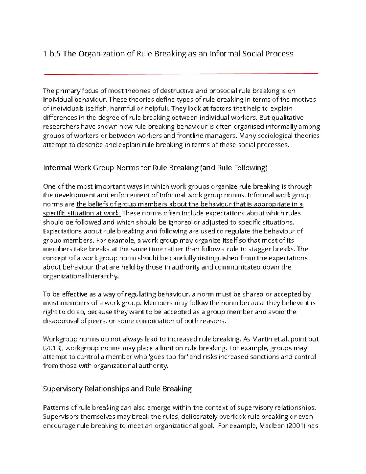 1.b.5. The Organization of Rule Breaking as a Social Process - 1.b The ...