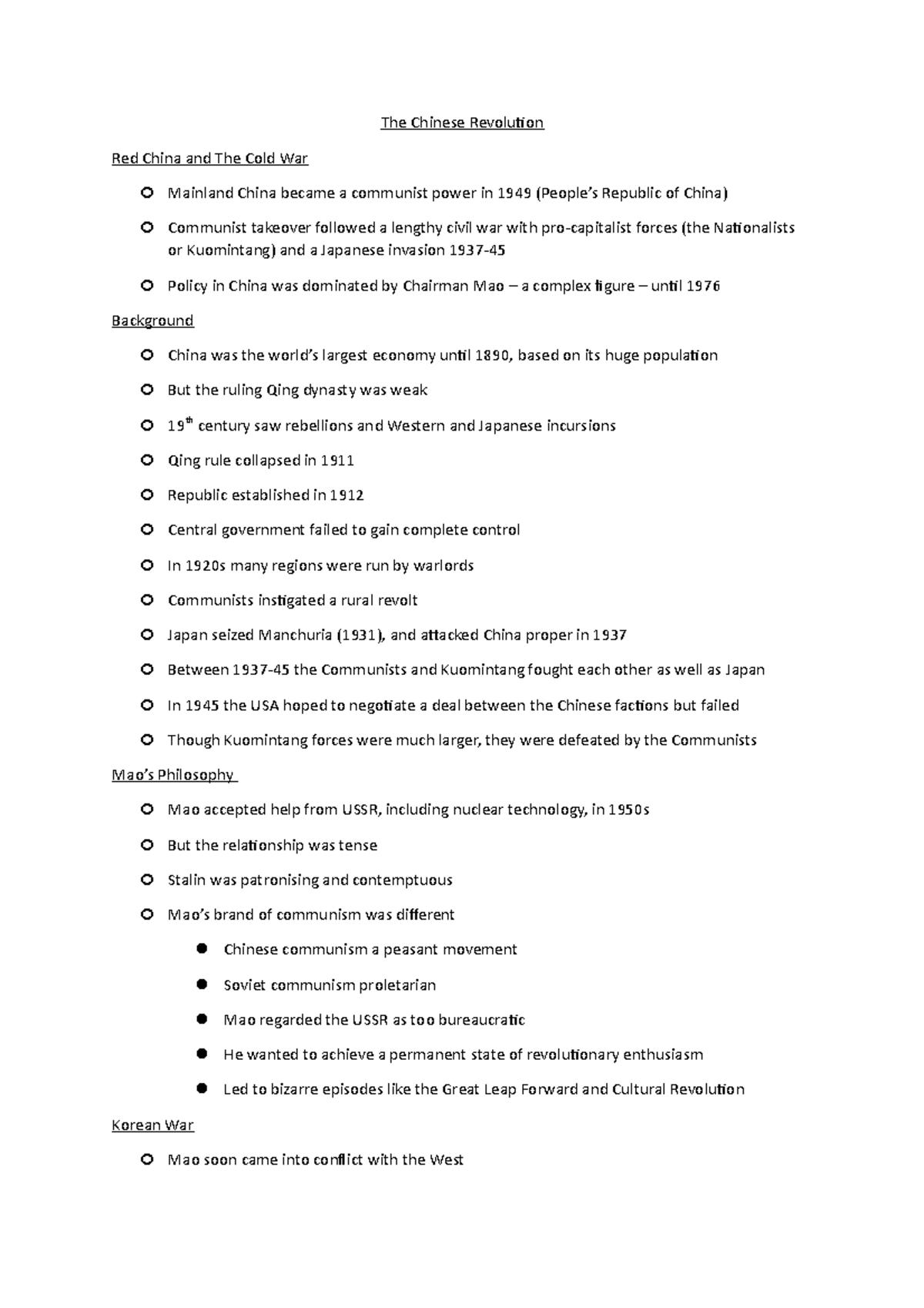 The Chinese Revolution - The Cold War - The Chinese Revolution Red ...