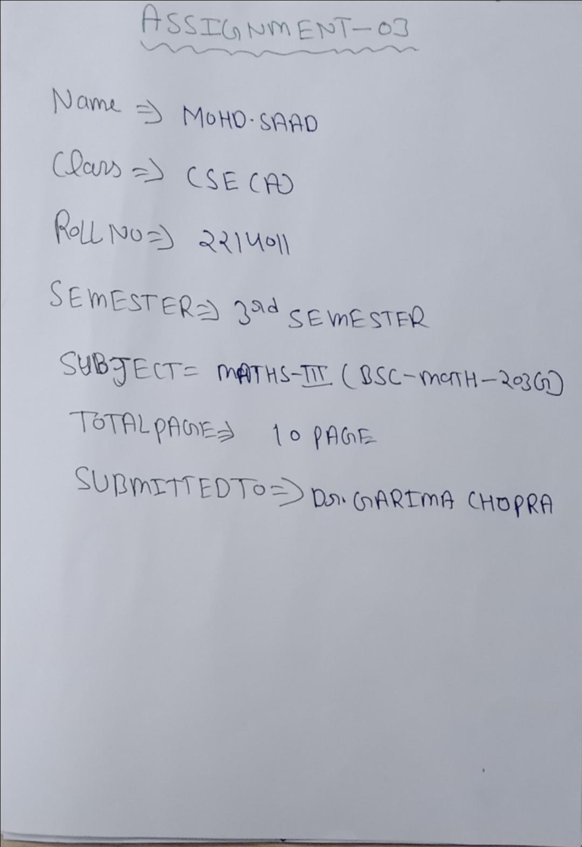 Math Assignment - B.tech - Studocu