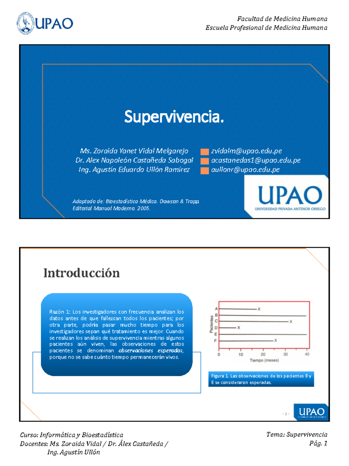 MEHU 608 U2 T14 Supervivenciai - Escuela Profesional de Medicina Humana ...