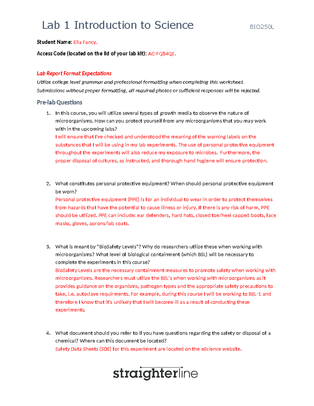 BIO250 Lab 1 - micro lab 1 - Student Name: Ella Fancy. Access Code ...