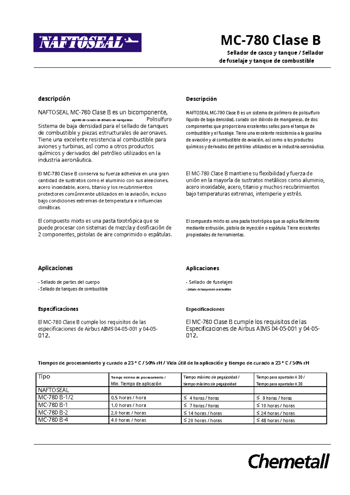 MC780-Classe-B - Apuntes - ® MC-780 Clase B Sellador de casco y tanque ...