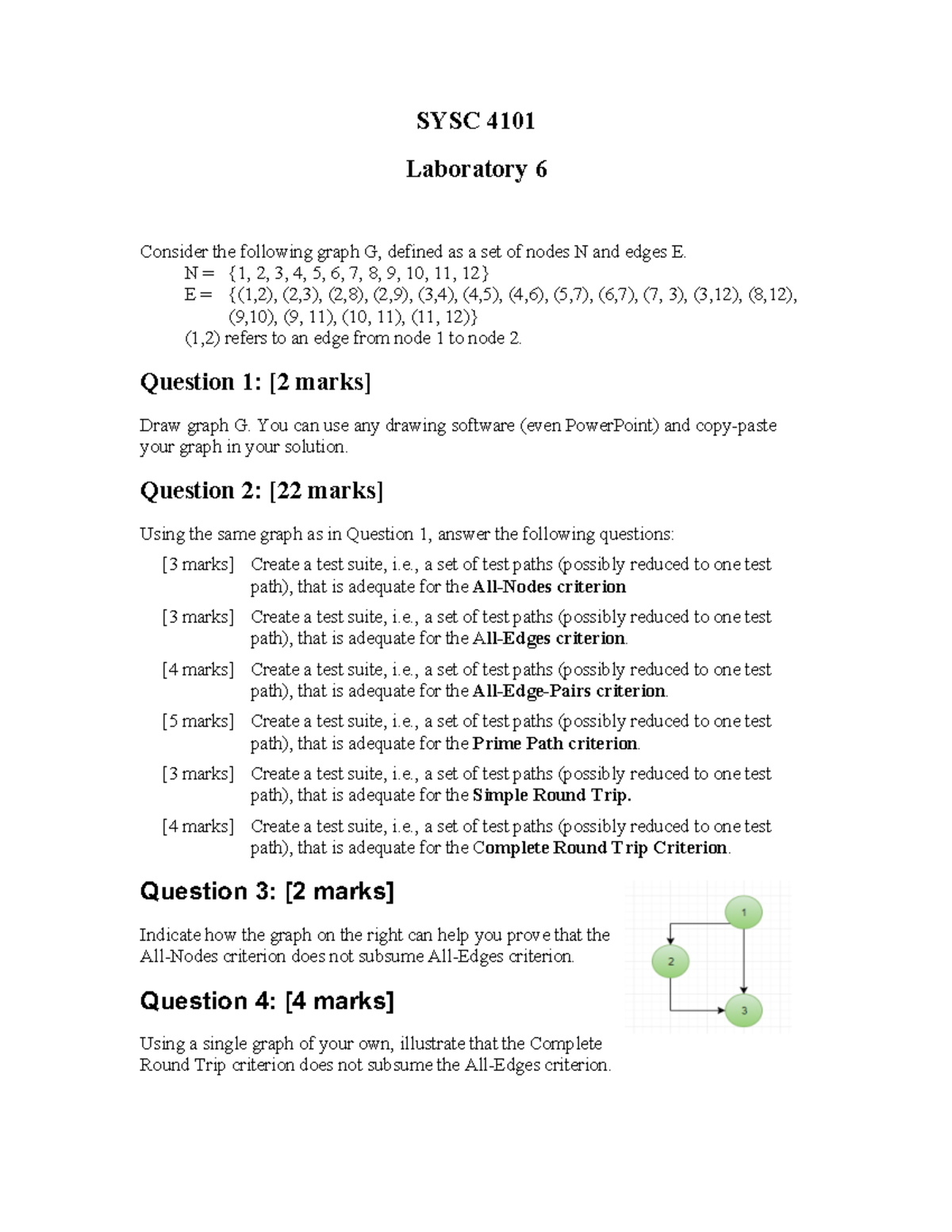 Sysc 4101 Lab6 Sysc 4101 Lab 6 Question 1 To 6 Mandatory Lab Exam Sysc 4101 Laboratory 6