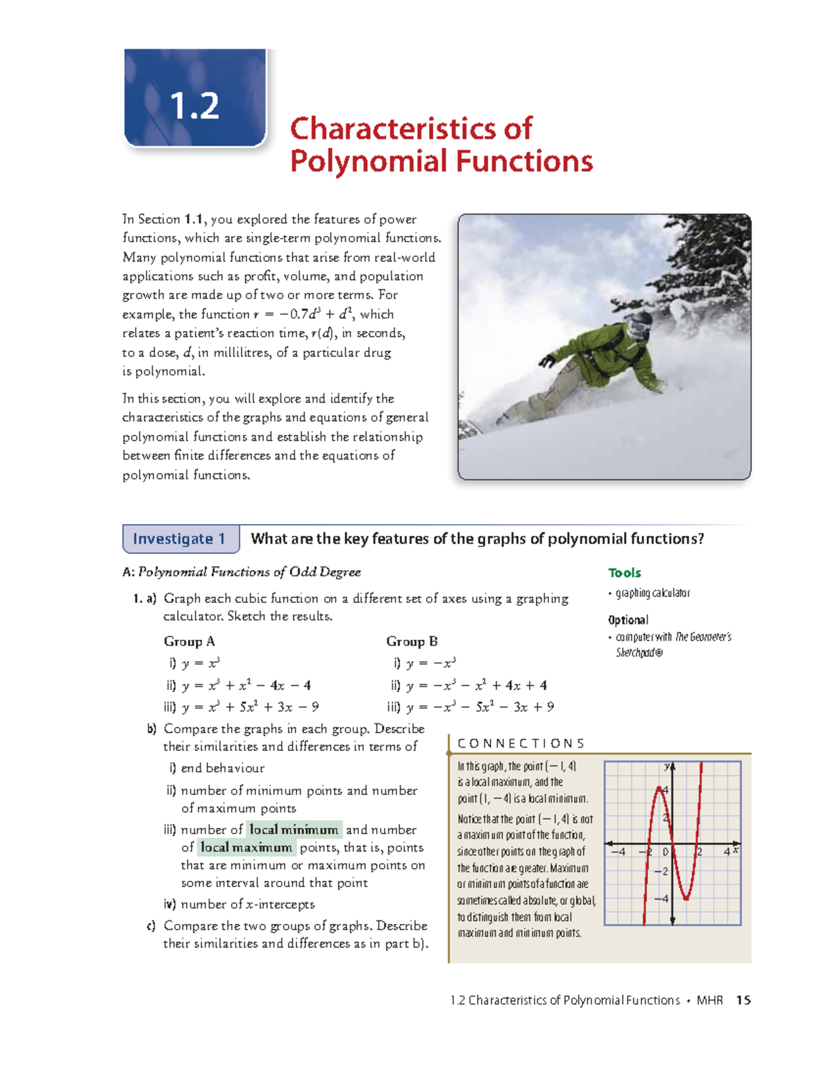 MHF4U text p15-29 - Test - Characteristics of Polynomial Functions 1 ...