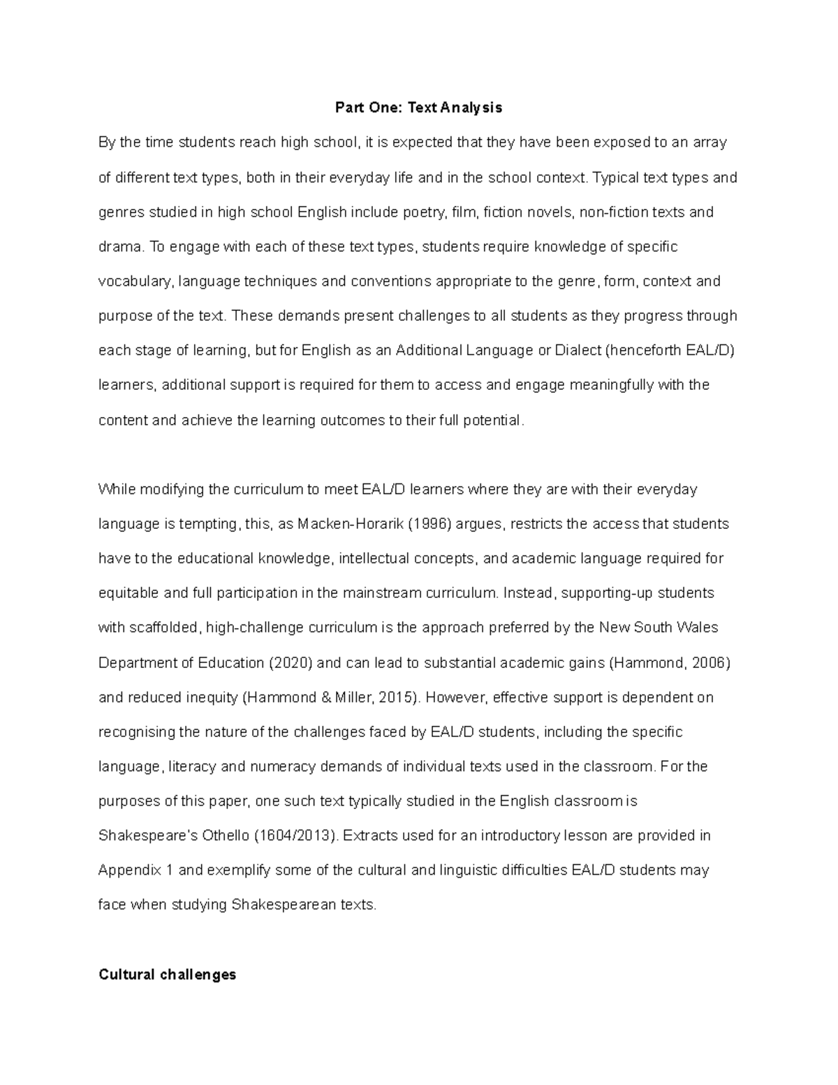 Language Literacy and Numeracy Assessment 2 - Text analysis and Lesson ...