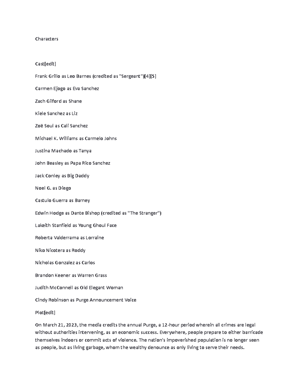 Ccccc - gives - Characters Cast[edit] Frank Grillo as Leo Barnes ...