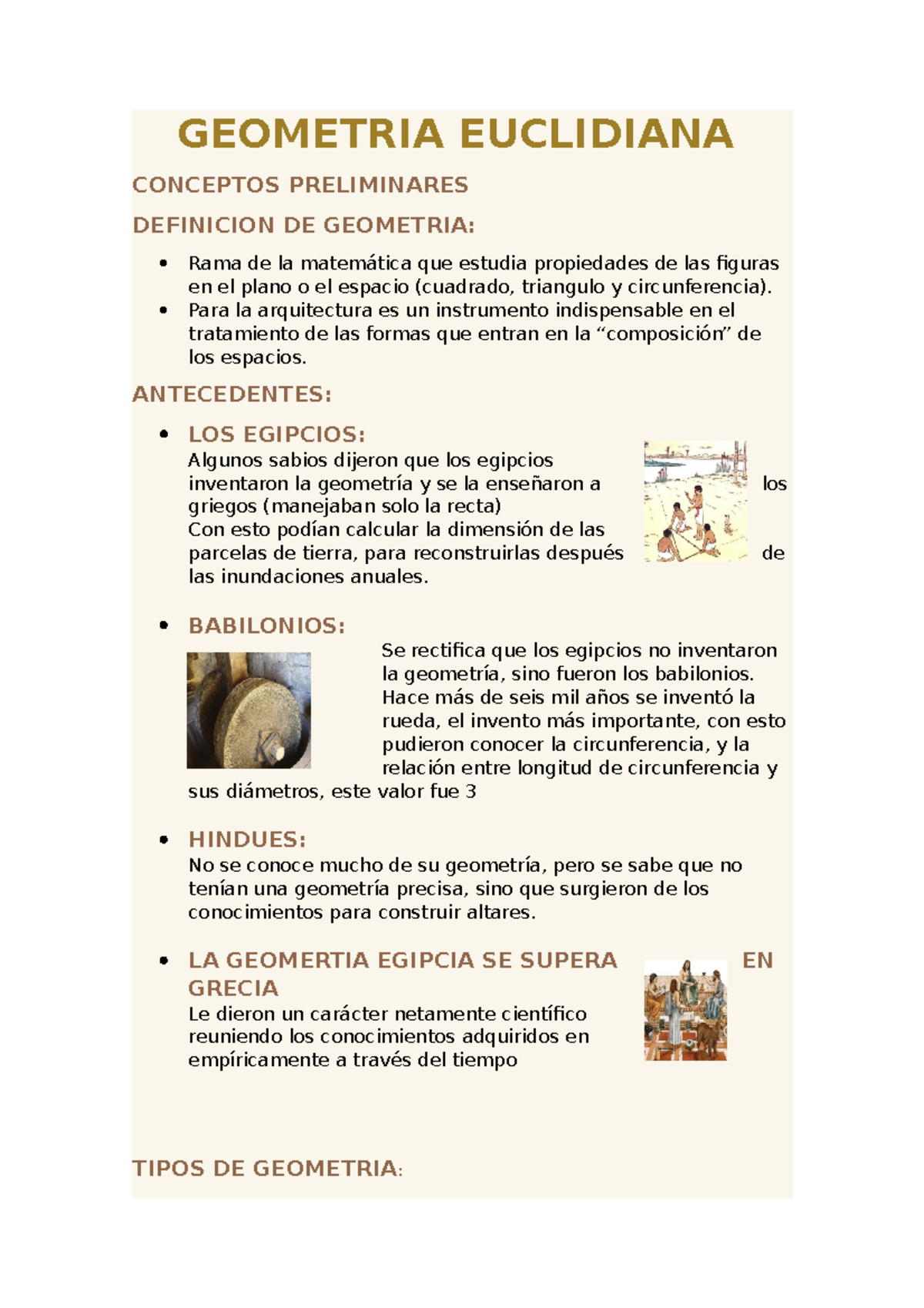 Geomrtria Euclidiana - GEOMETRIA EUCLIDIANA CONCEPTOS PRELIMINARES DEFINICION DE GEOMETRIA: Rama ...