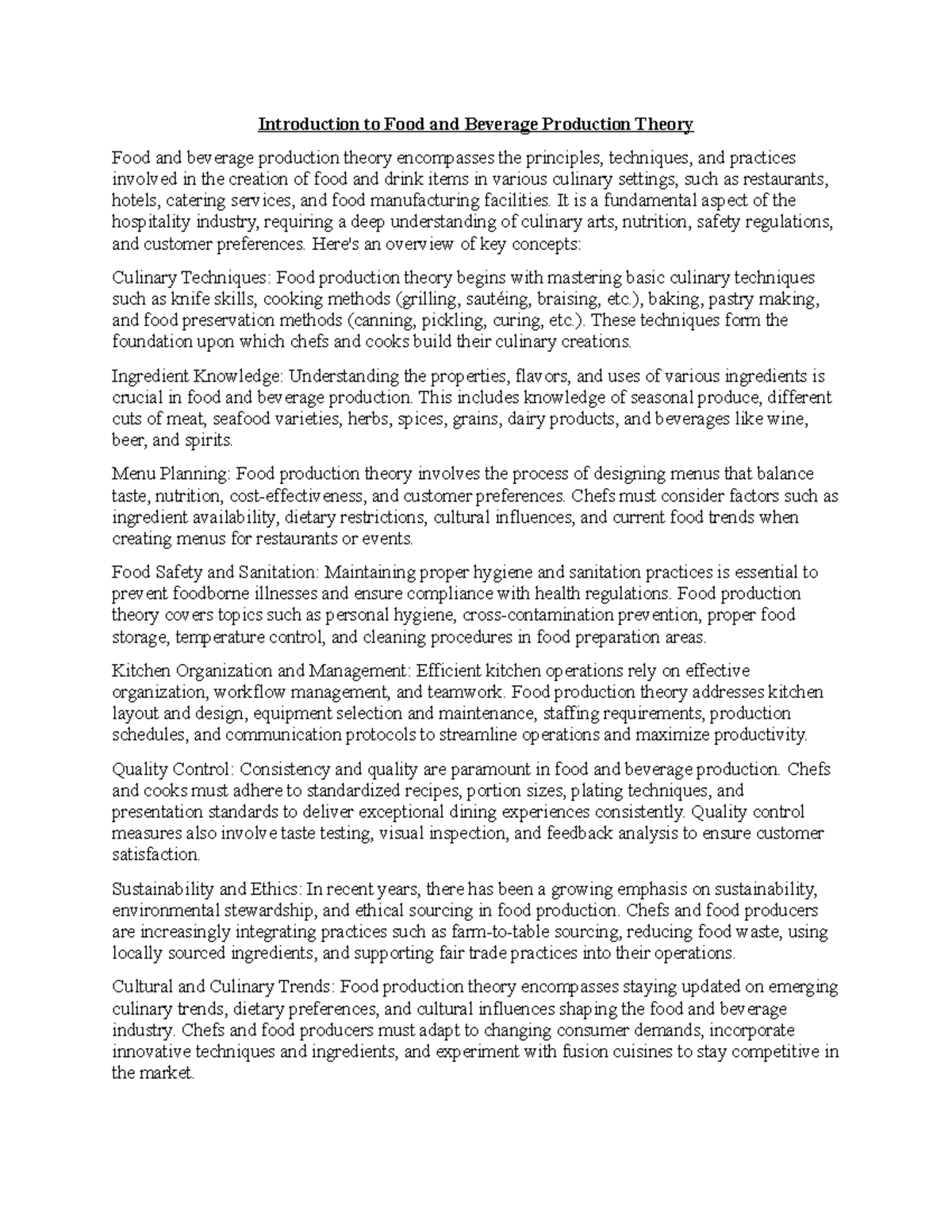 Rev1 - THIS CONTAINS NOTES ON INTRODUCTION TO PRODUCTION - Introduction ...