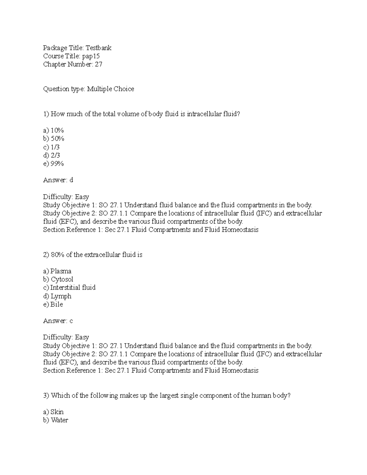 Sample/practice exam 2018, questions and answers - Package Title ...