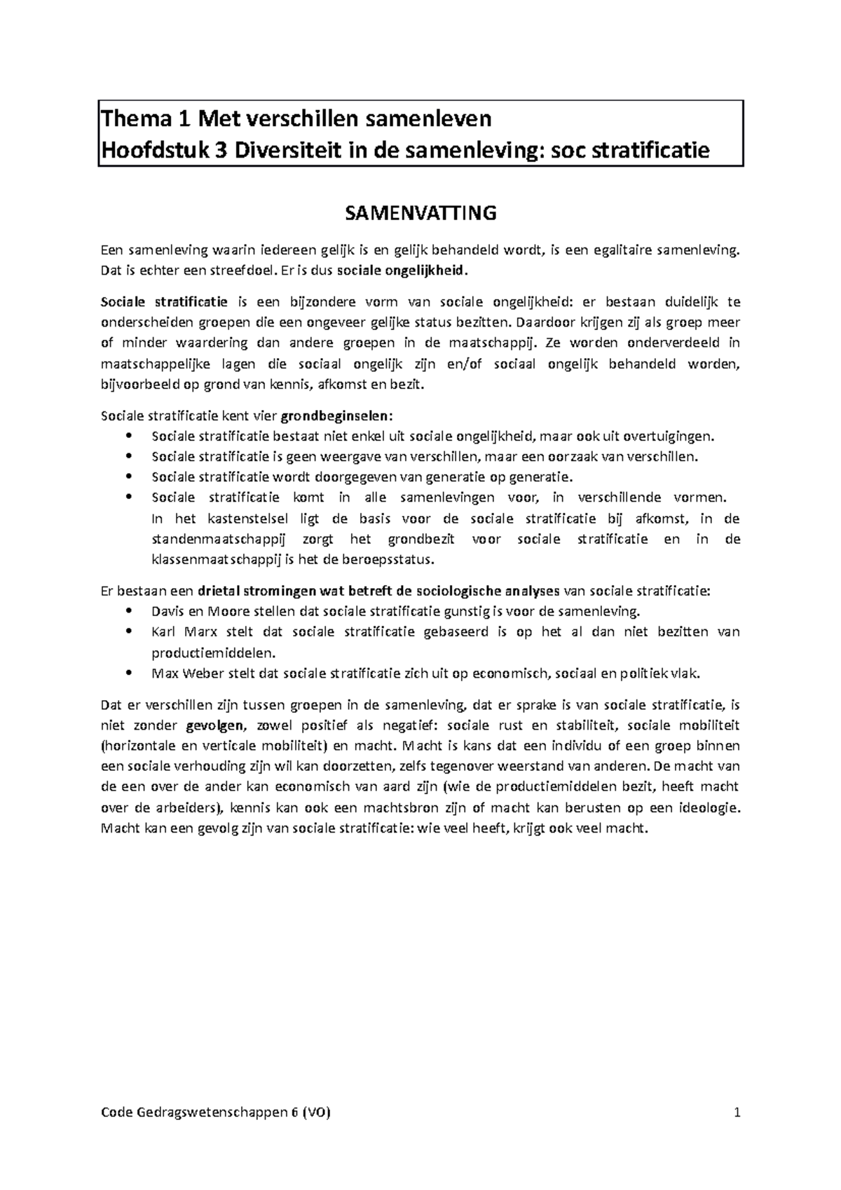 T1H3 samenvatting - Thema 1 Met verschillen samenleven Hoofdstuk 3 Diversiteit in de samenleving ...