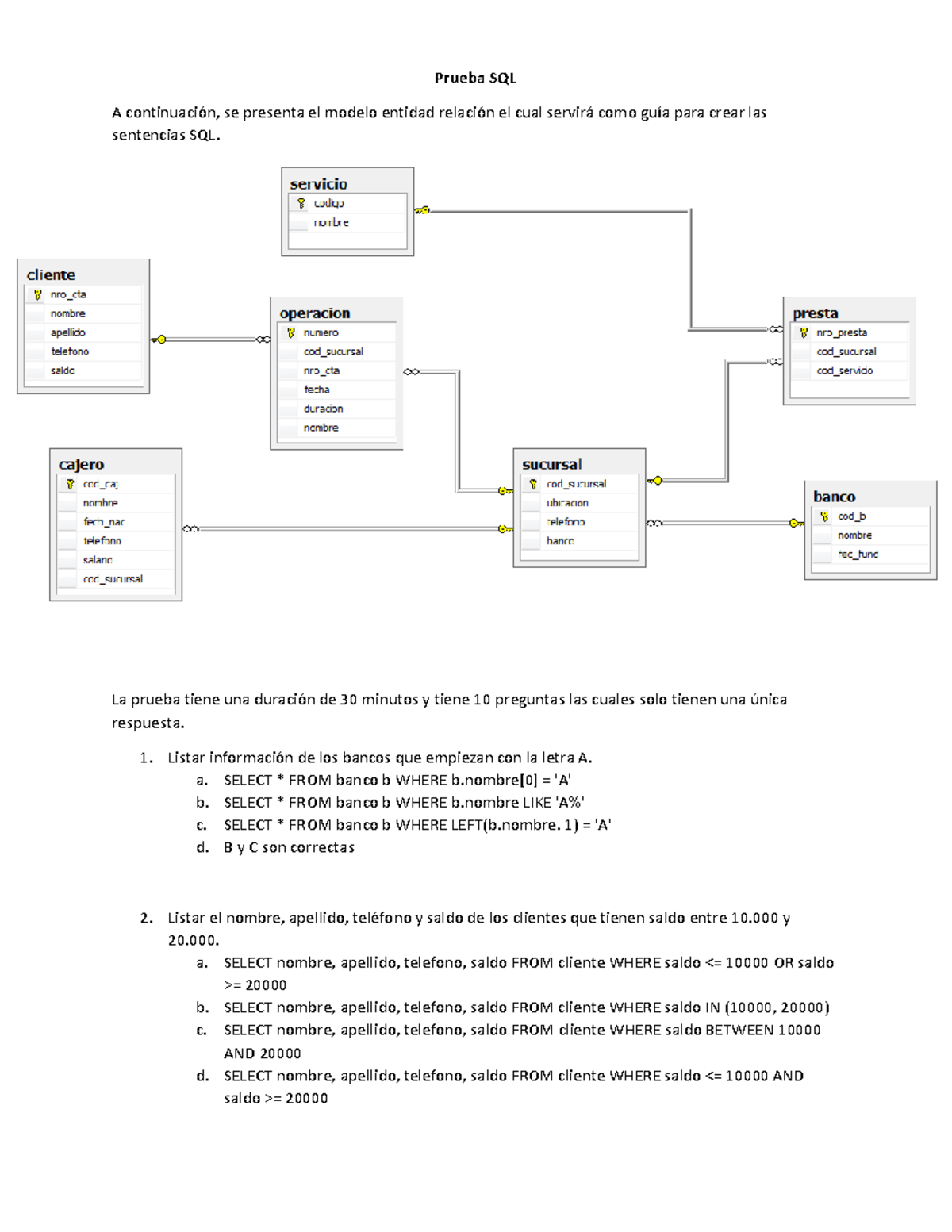 Prueba SQL actualizada 2021- Desarrollador WEB - Prueba SQL A ...
