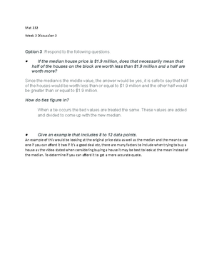 MAT 232 - Week 2 Discussion - Option 1 Other than temperature, state three examples where ...