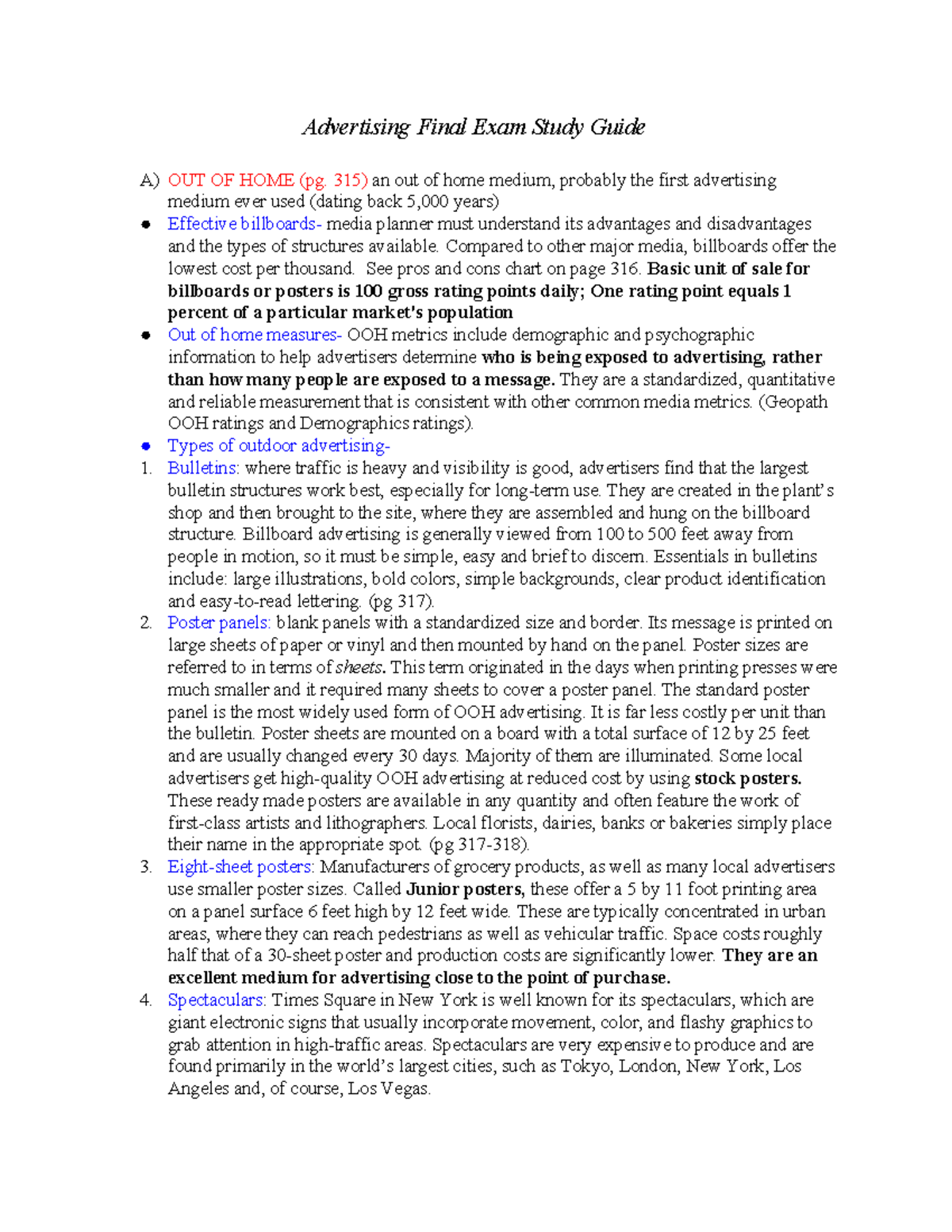 Advertising Final EXAM Study Guide - Advertising Final Exam Study Guide ...