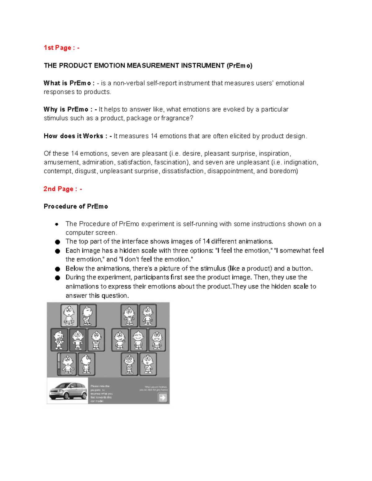 Pr Emo - 1st Page : - THE PRODUCT EMOTION MEASUREMENT INSTRUMENT (PrEmo ...
