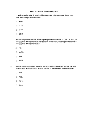MATH 101 Chapter 9 (Part 2) - MATH 101 Chapter 9 Worksheet (Part 2 ...