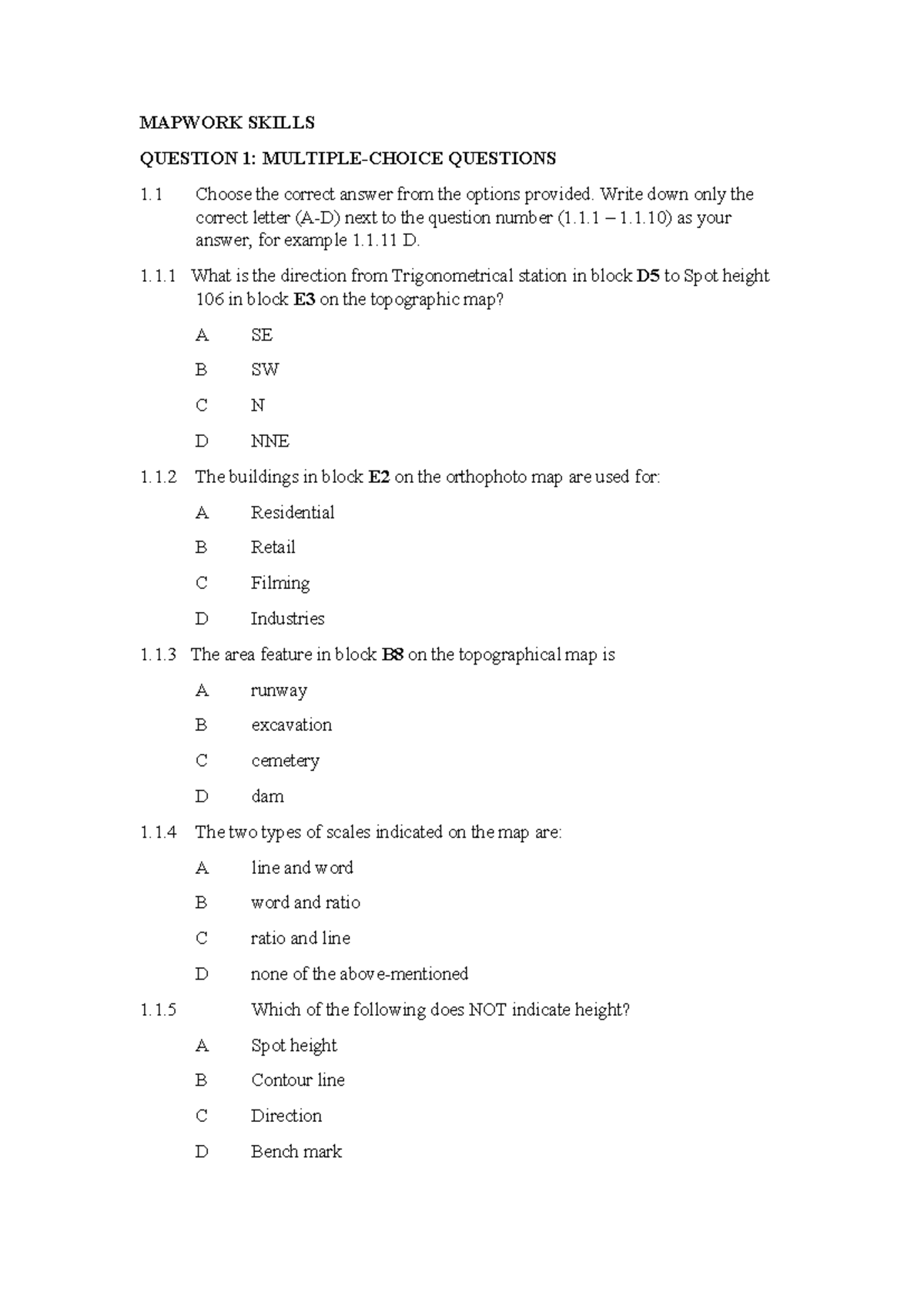 Grade 10 Mapwork Task 1 03032024inmmmsssd Mapwork Skills Question 1 4940