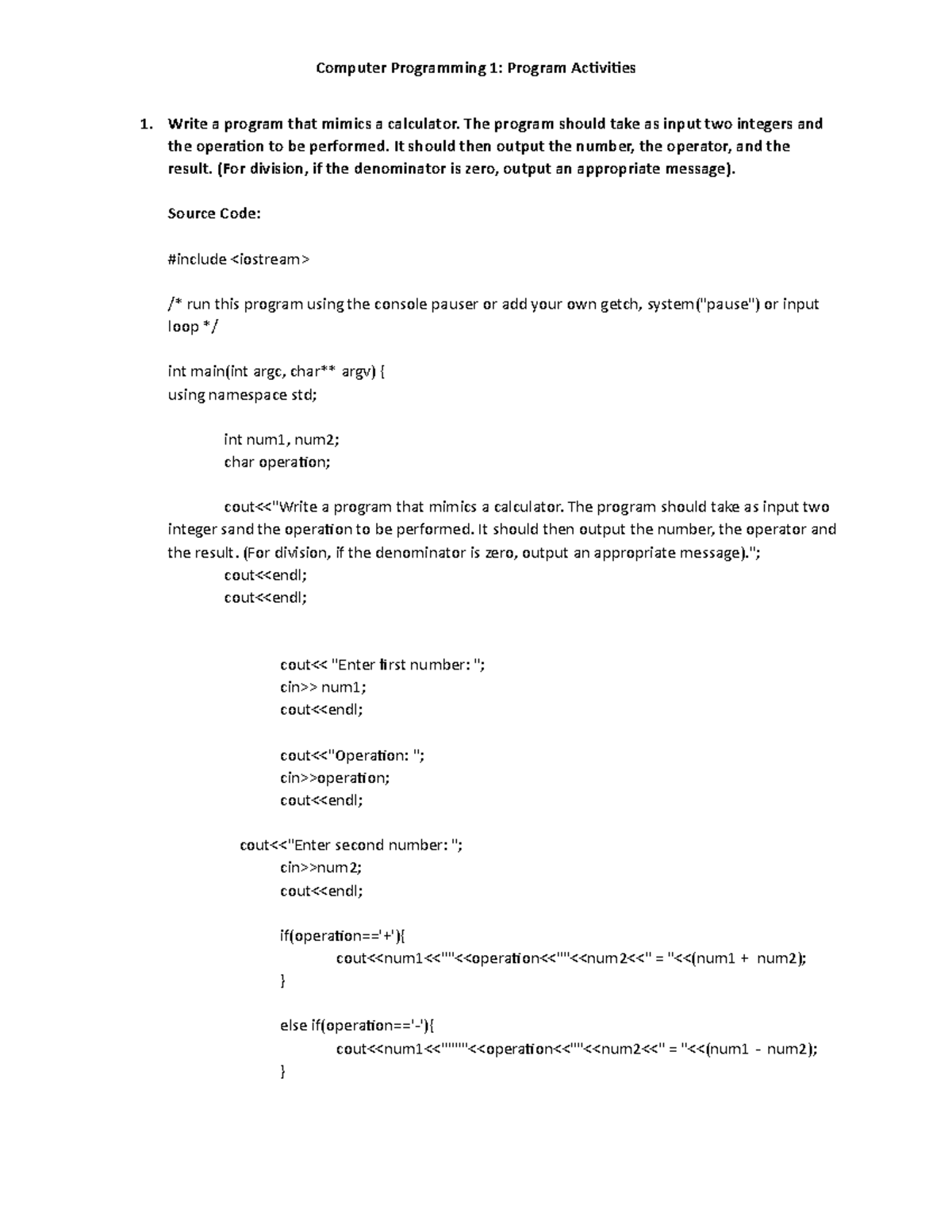 Computer-Programming-1 Program-Activities - Write a program that mimics ...