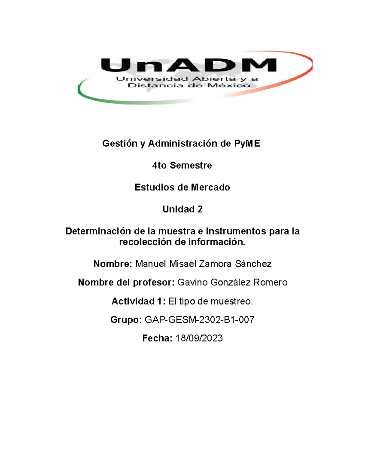 GESM U2 A1 MAZS - Actividad 1 U2 - Gestión y Administración de PyME 4to ...