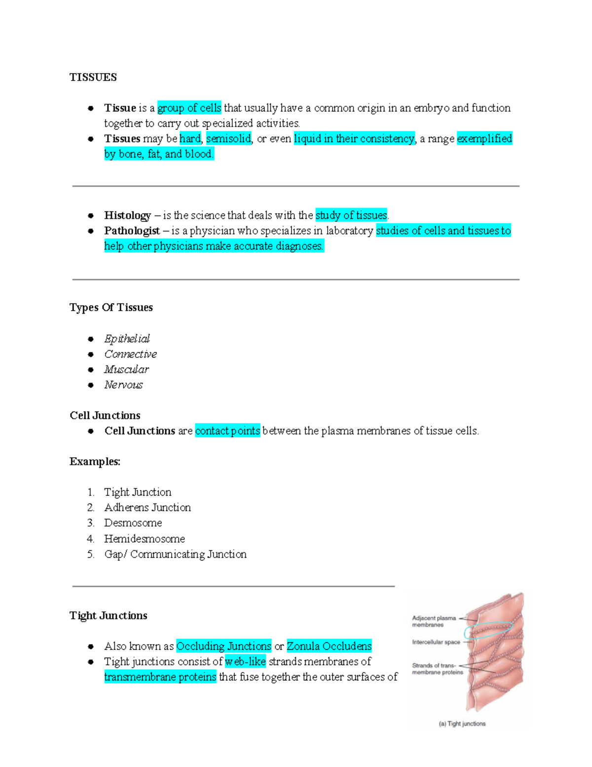Tissues - I hope, it can help to you when reviewing. - TISSUES Tissue ...