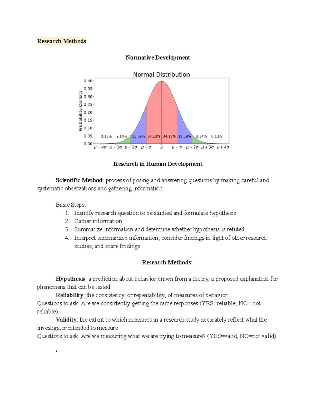 Human Development Research Method - Research Methods Normative ...