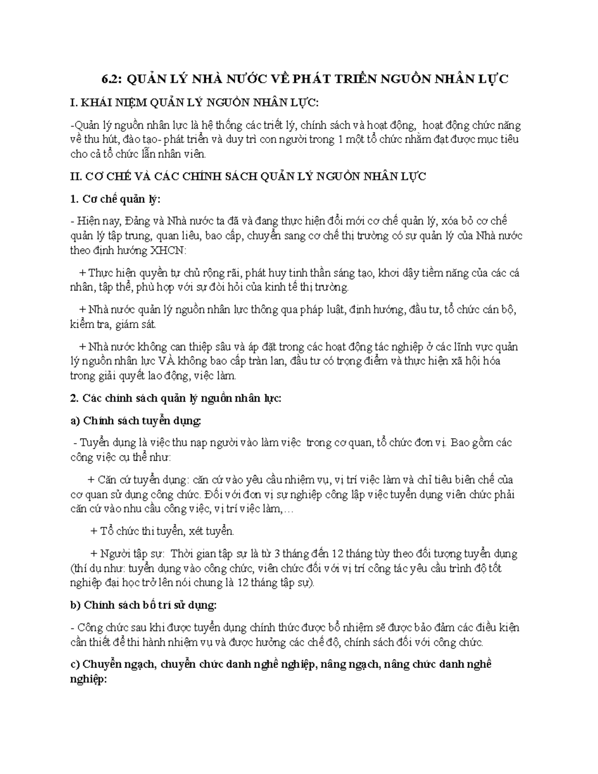 QUẢN LÝ NHÀ NƯỚC VỀ PHÁT TRIỂN NGUỒN NHÂN LỰC - KHÁI NIỆM QUẢN LÝ NGUỒN ...