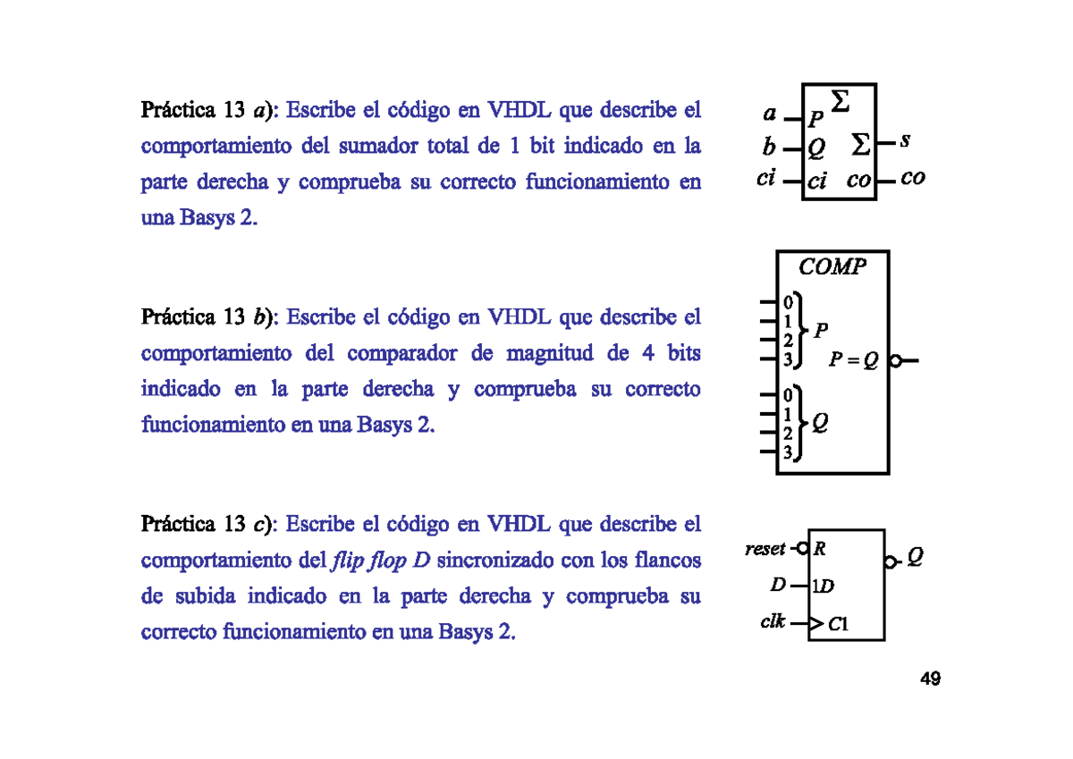 Practica 13 VHDL 18-19 - VHDL 18-19 - Hardware de aplicación específica - Studocu