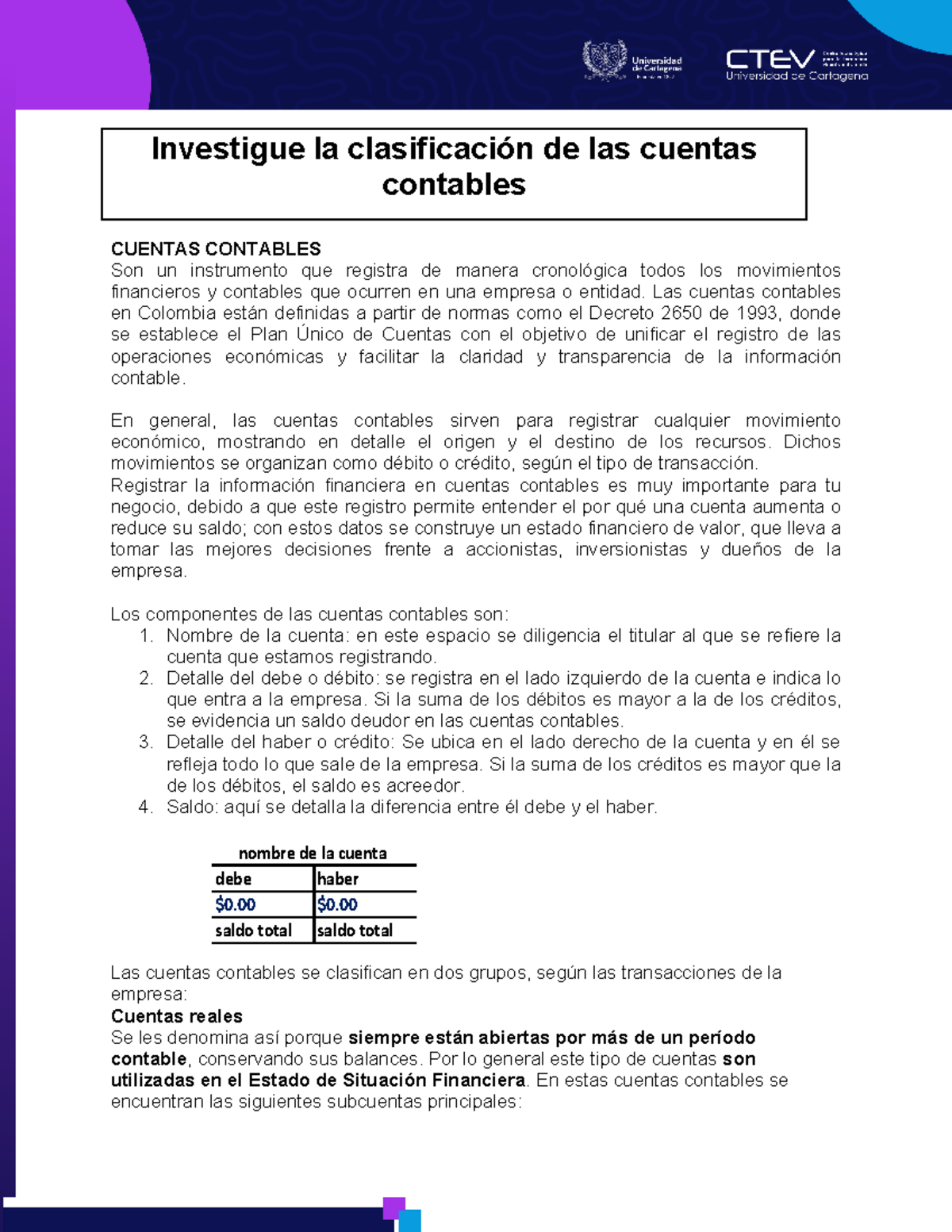 clasificacion cuentas - Investigue la clasificación de las cuentas contables CUENTAS CONTABLES ...