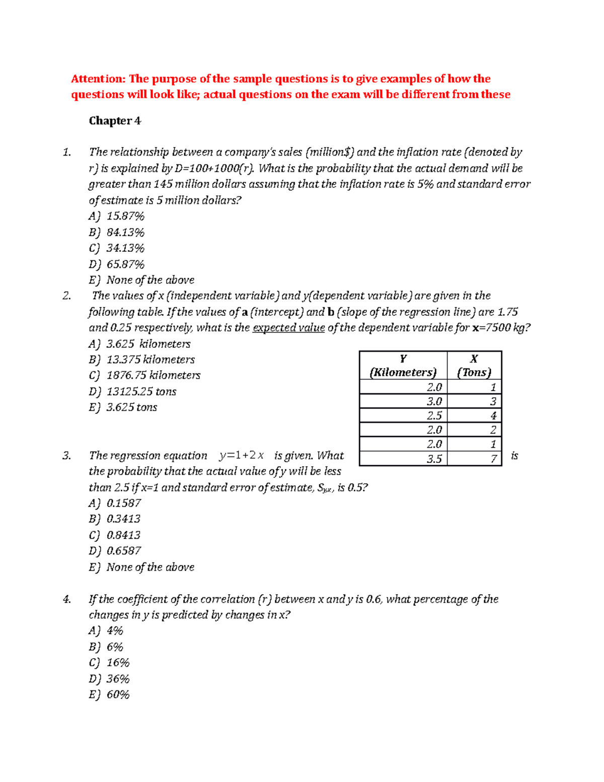 Sample Quantitative Questions-Chapters 1. 3 and 4 - Attention: The ...