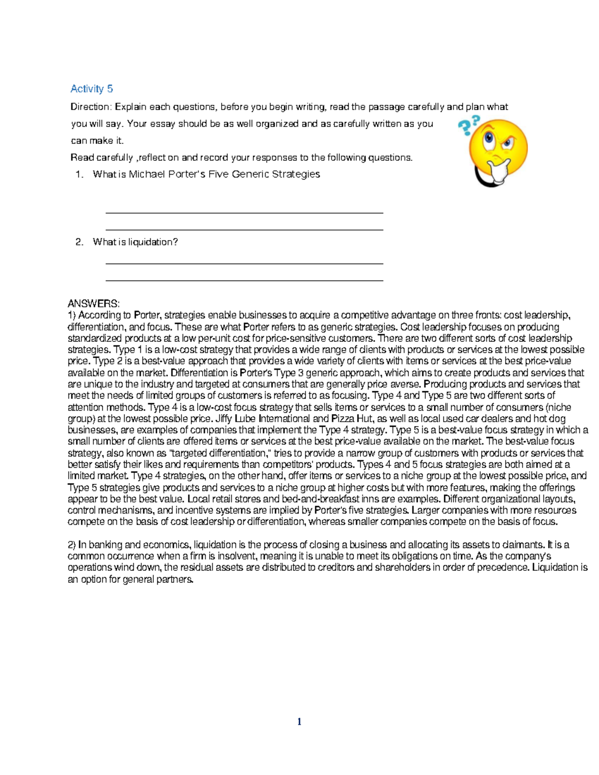 Activity 5stm 1 Activity 5 Direction Explain Each Questions Before
