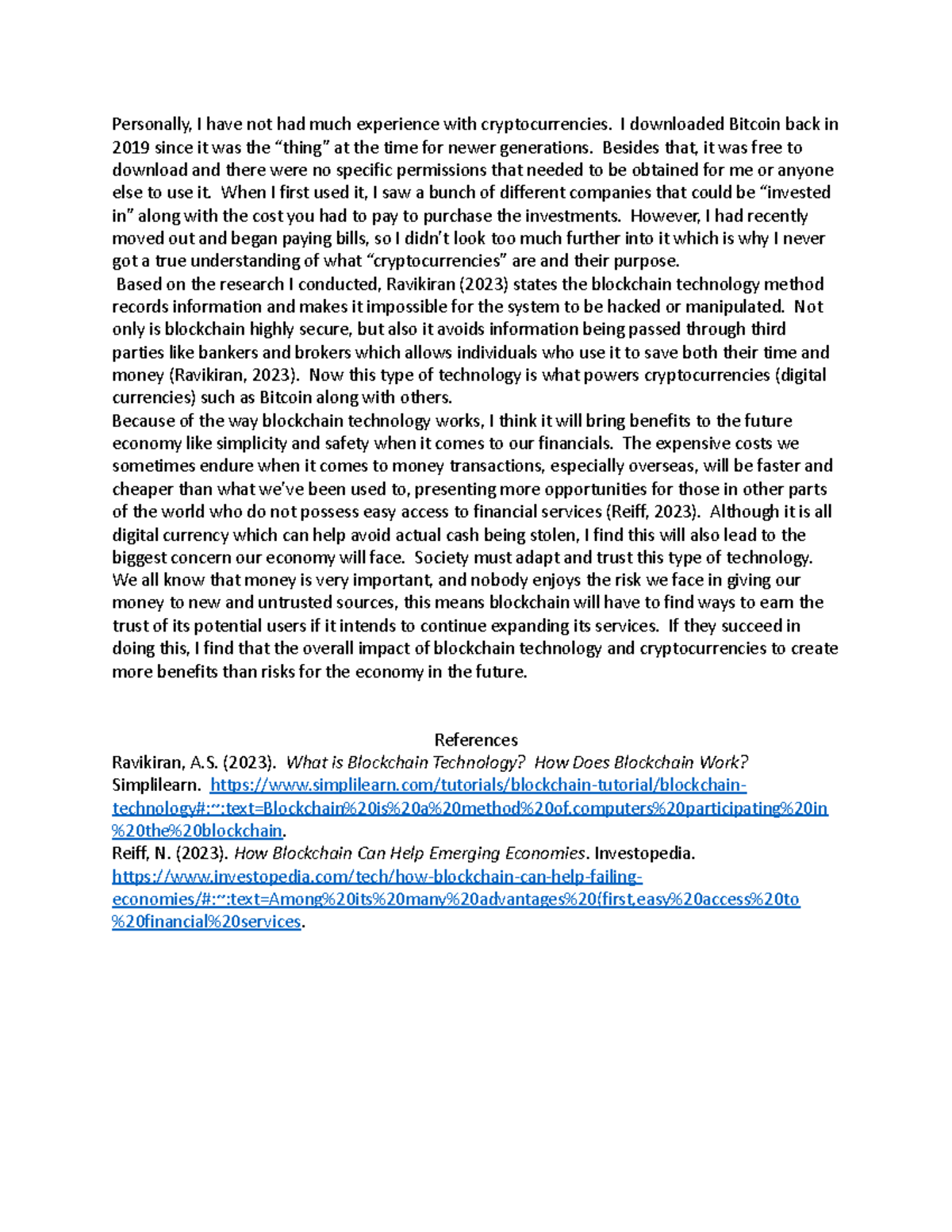 FIN 320 Discussion 8 - Personally, I have not had much experience with ...