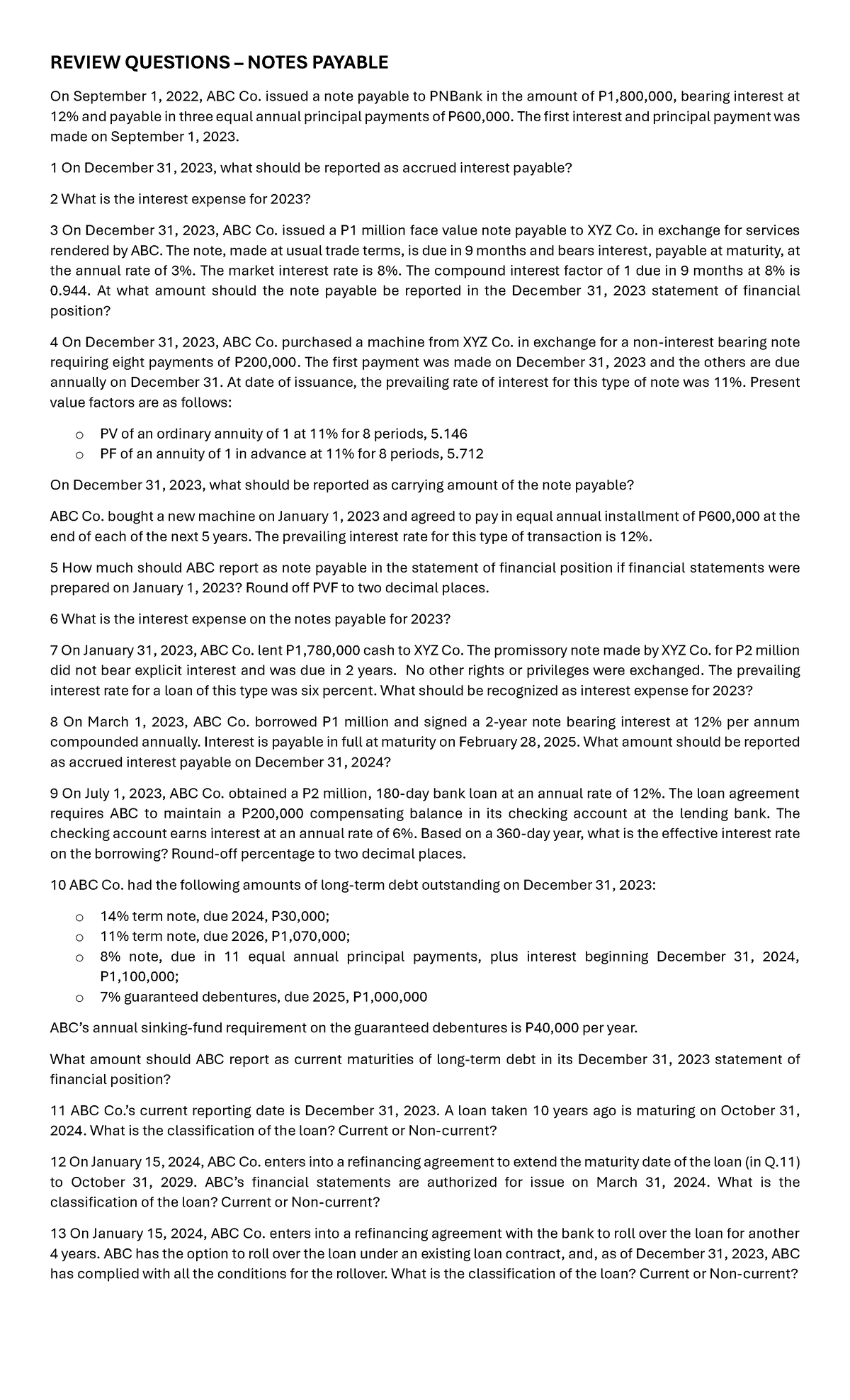 Review- Questions Notes-Payable Student-Copy - REVIEW QUESTIONS – NOTES ...