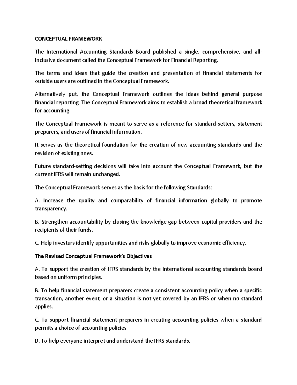 Conceptual Framework The Terms And Ideas That Guide The Creation And