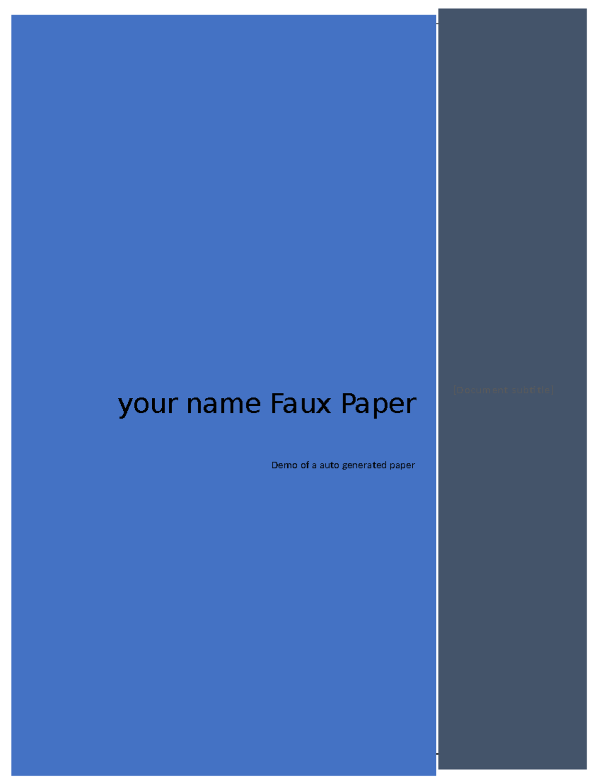 Auto Gen Paper Part 2Starter - your name Faux Paper Demo of a auto ...