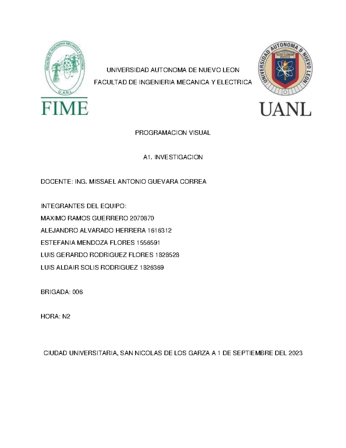 A1- Investigacion- Provis - UNIVERSIDAD AUTONOMA DE NUEVO LEON FACULTAD ...