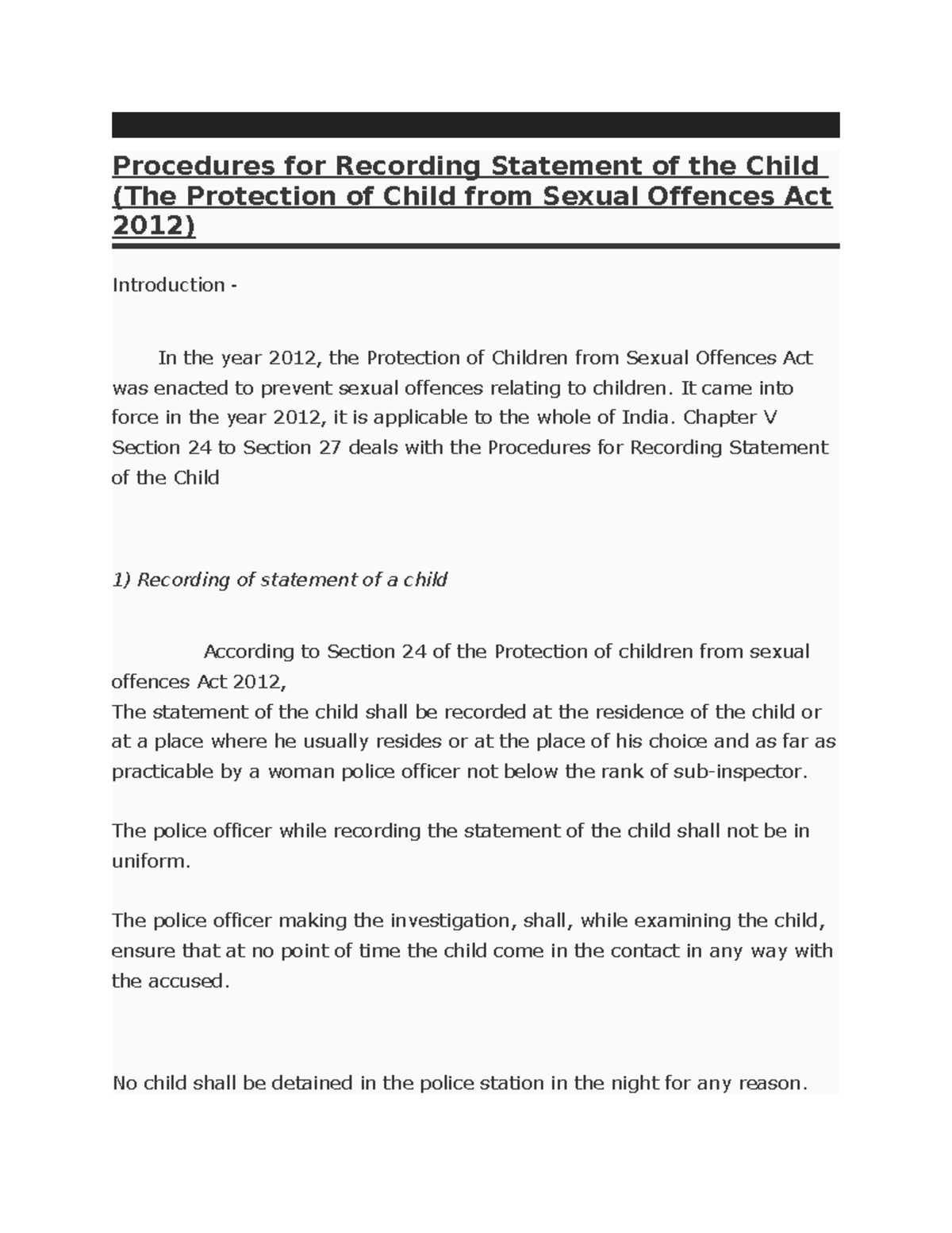 Document (74) - Notes - Procedures for Recording Statement of the Child ...