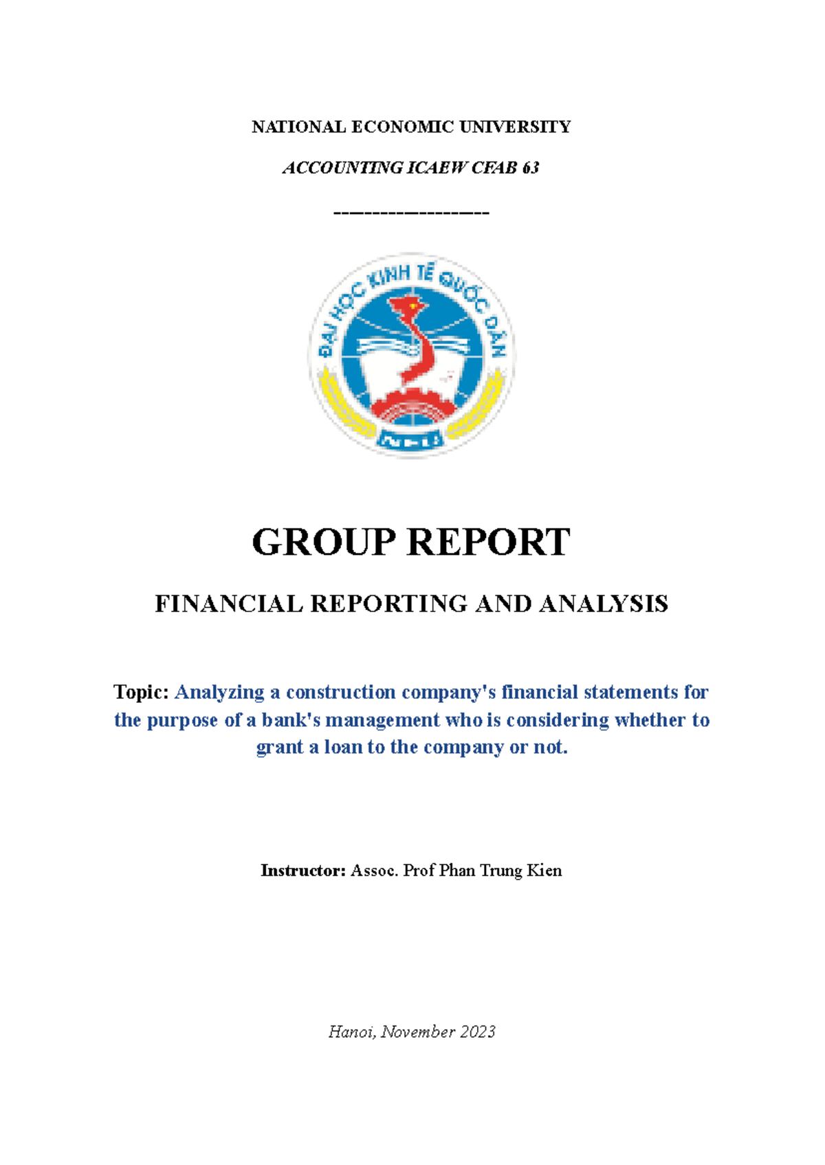 FSA Hancorp Group 3 2 - FSA REPORT - NATIONAL ECONOMIC UNIVERSITY ...