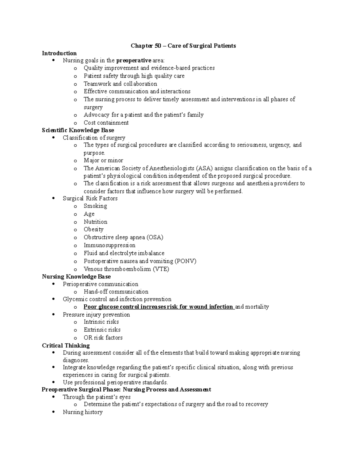 Chapter 50 care of surgical patients - Chapter 50 – Care of Surgical ...